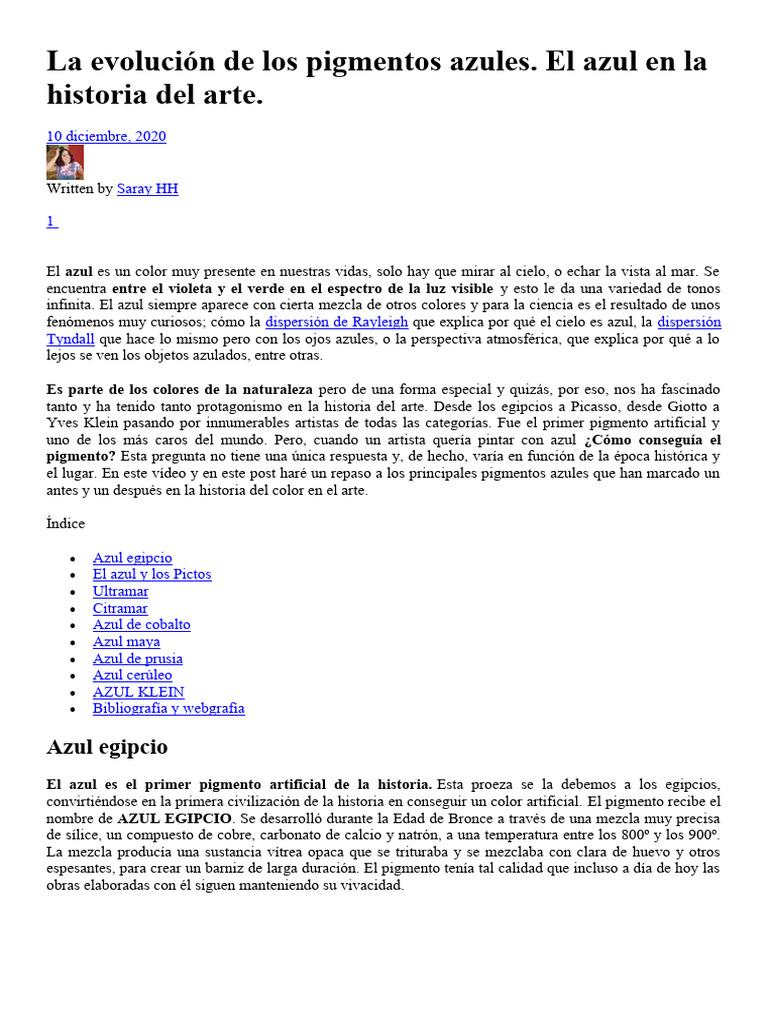 La evolución de los pigmentos azules | PDF | Pigmento | Color