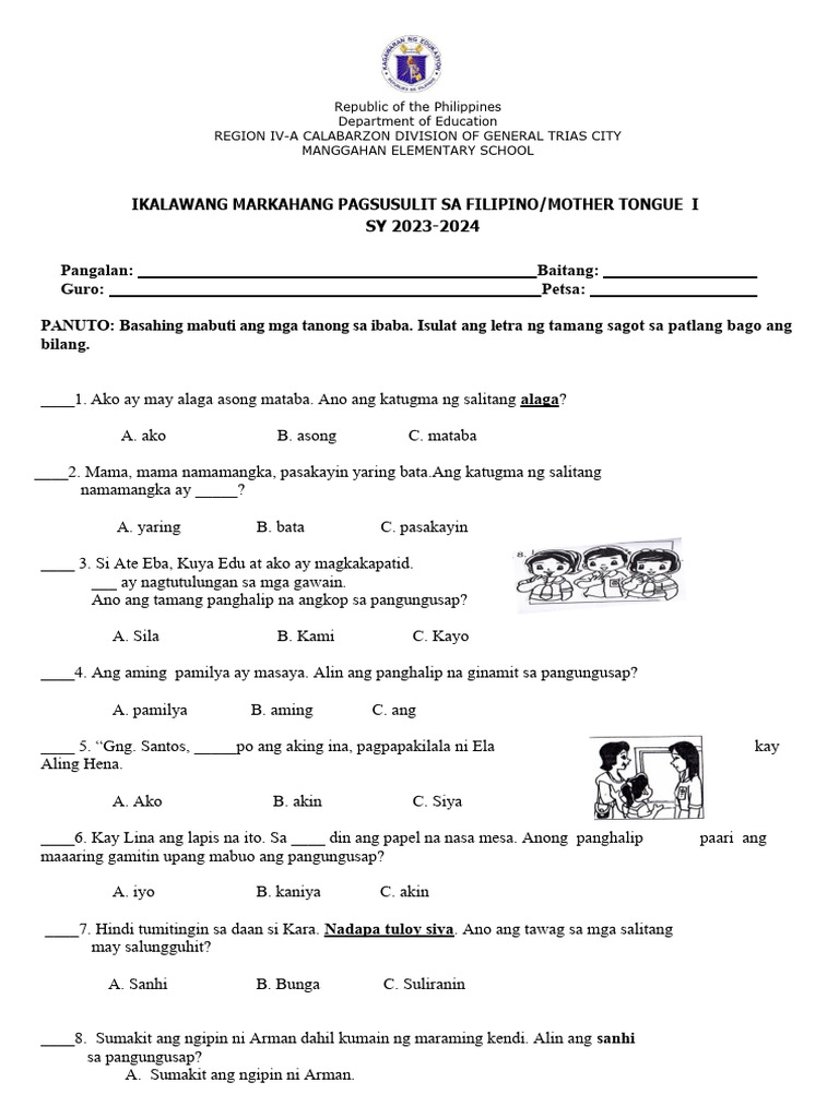 PT Filipino MTB 1 q2 Final | PDF