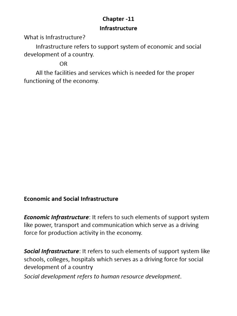 Infrastructure in India's Economy | PDF | Infrastructure | Nature