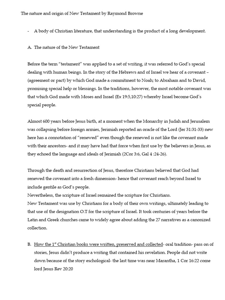 Nature and Origin of the New Testament | PDF | Jesus | Ministry Of Jesus