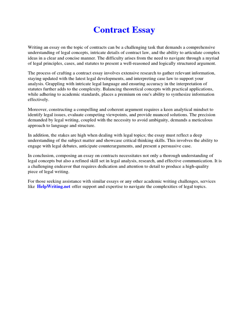 Contract Essay | PDF | Automotive Industry | Transport