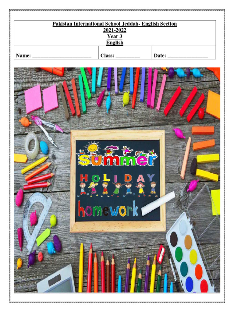 Year 3 English Homework Guide 2021-2022 | PDF | Owl | Adjective