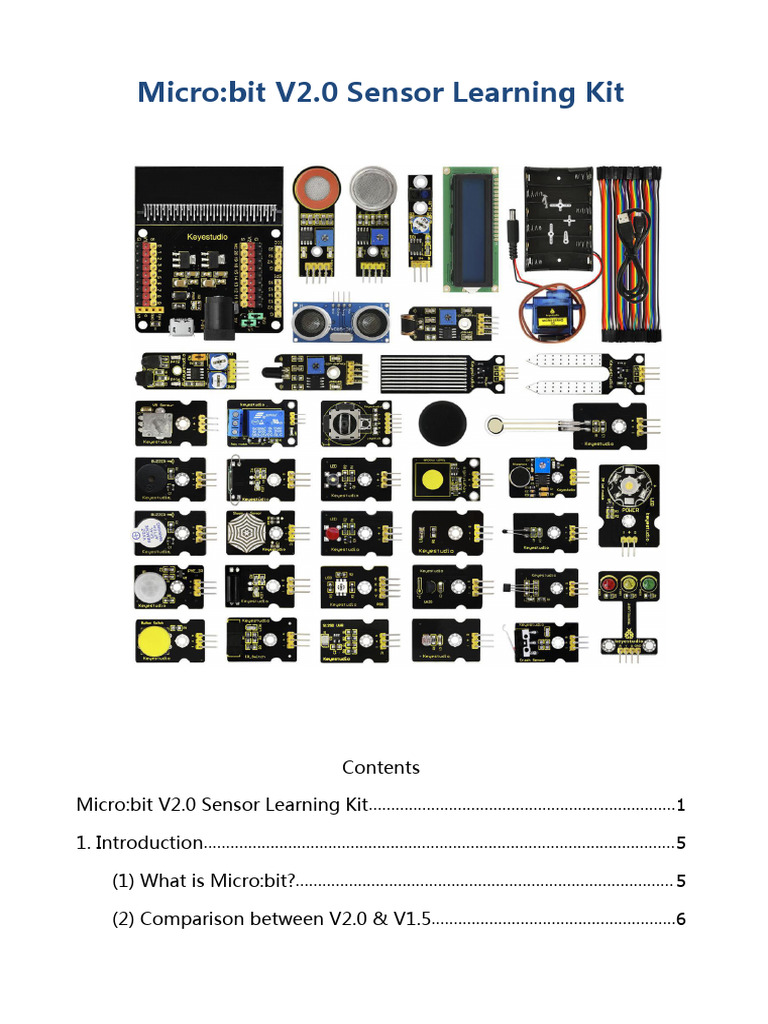 KS0361 (KS0365) Microbit V2.0 Sensor Learning Kit | PDF | Compass ...