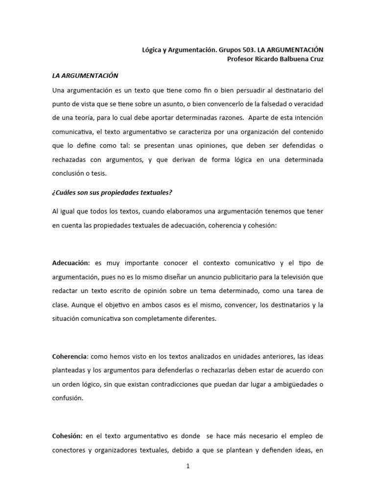 Estructura y Tipos de Argumentación | PDF | Teoría de la argumentación | Lógica