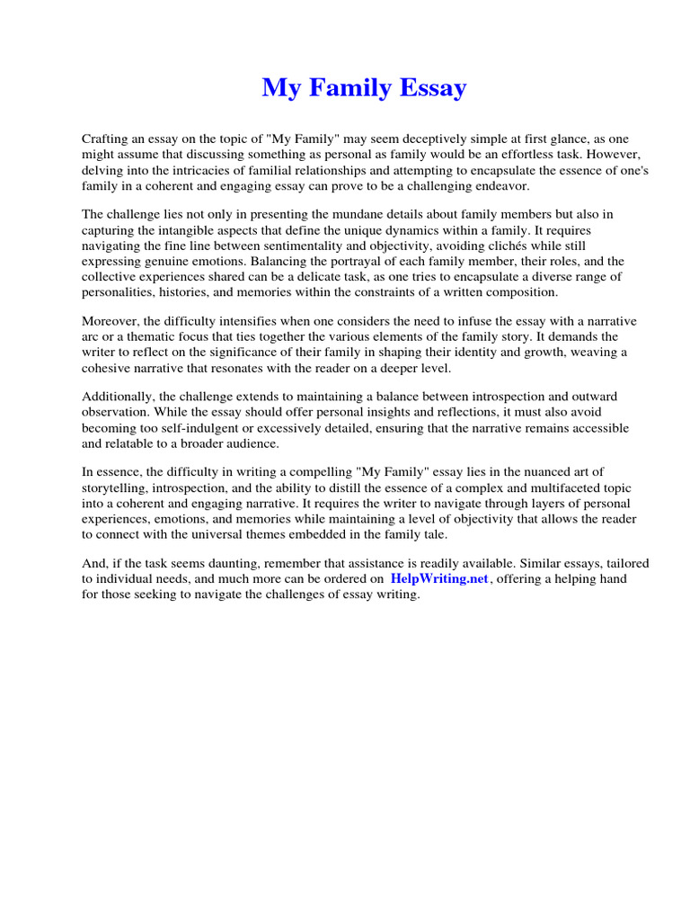 My Family Essay | PDF | Biodiversity | Ecosystem