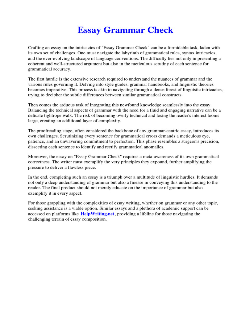 Essay Grammar Check | PDF | Cognitive Science | Logic