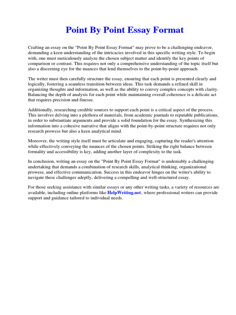 Point by Point Essay Format | PDF | Essays | Pain