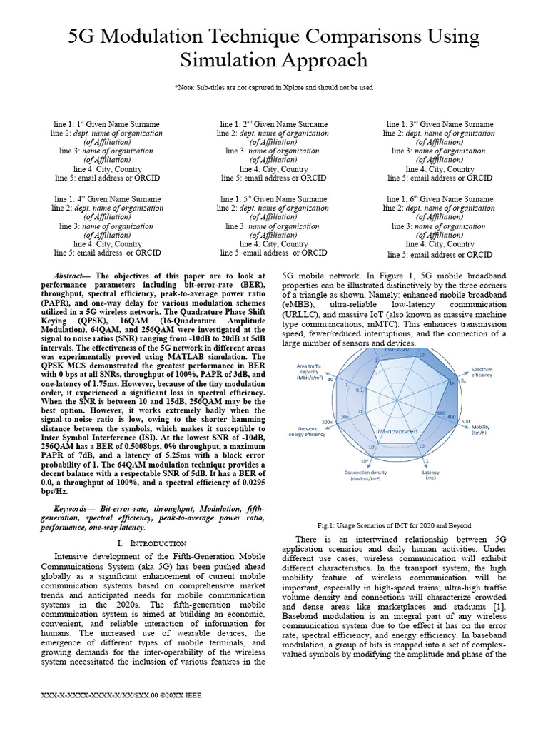 Conference Template A4 | PDF | Modulation | Cellular Network