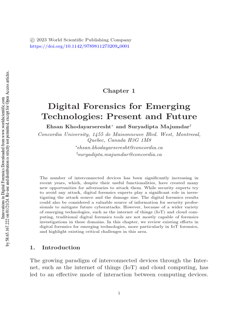 Digital Forensics For Emerging Technologies: Present and Future | PDF ...