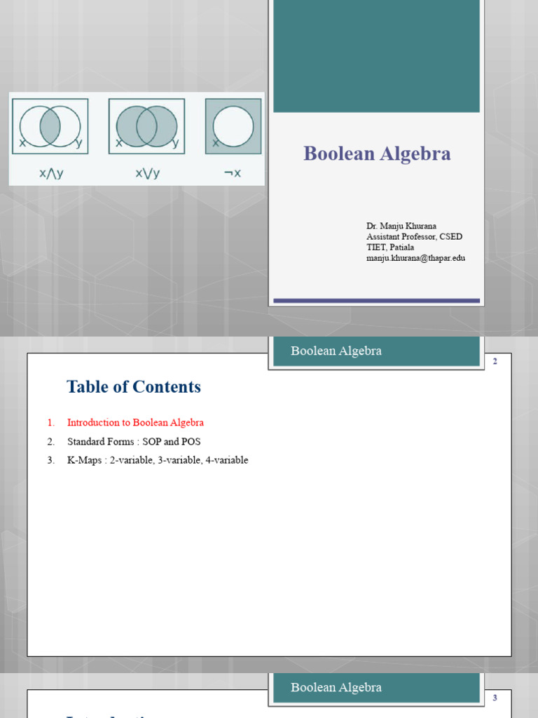 Boolean Algebra Manju | PDF | Arithmetic | Computer Programming