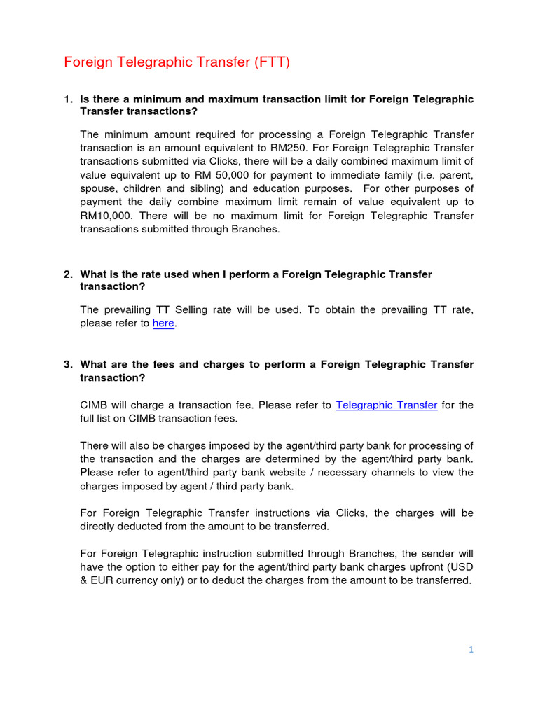 Foreign Telegraphic Transfer Overview | PDF | Economies | Business
