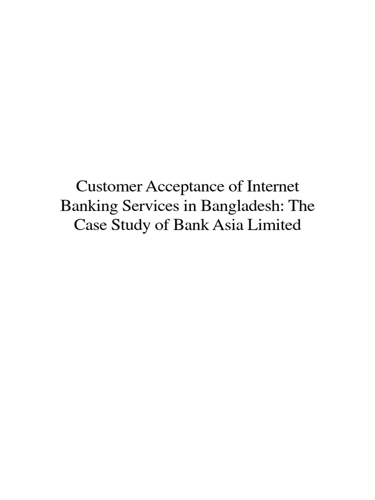 Customer Acceptance of I Banking | PDF | Banks & Banking | Online Banking