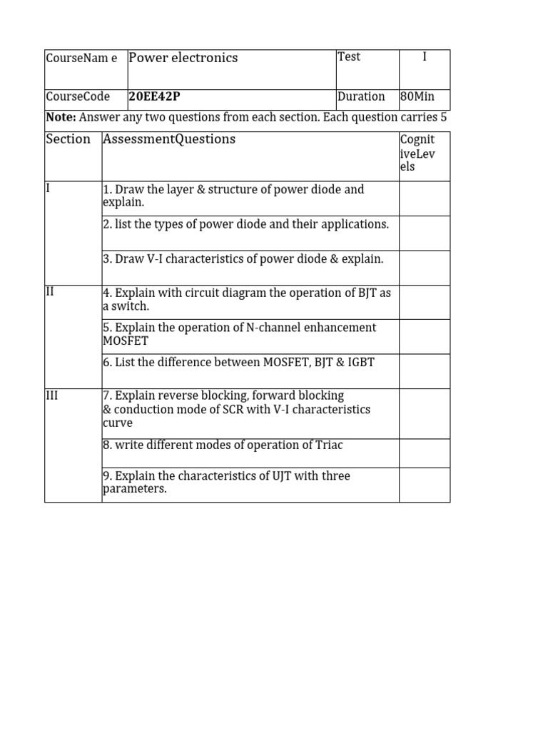 PE WR TEST 1 | PDF | Power Electronics | Power Inverter