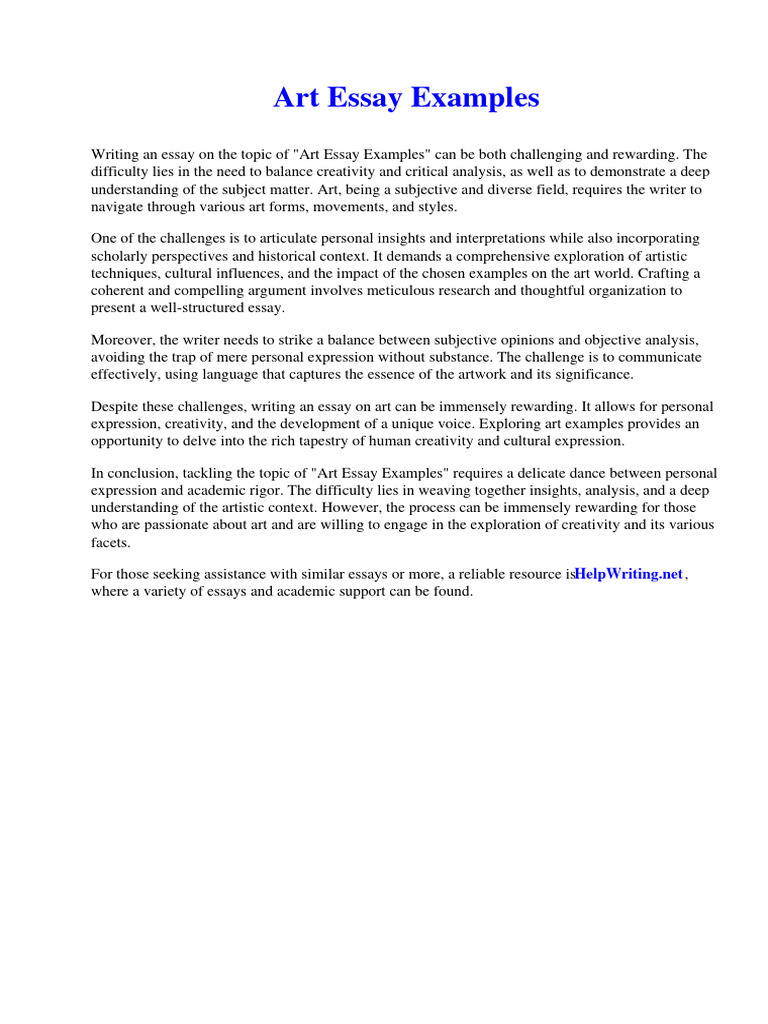 Art Essay Examples | PDF | Hsbc | Banks