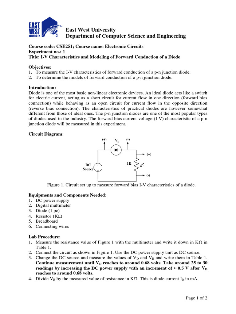 CSE251 Lab Manuals | PDF | Operational Amplifier | Bipolar Junction Transistor
