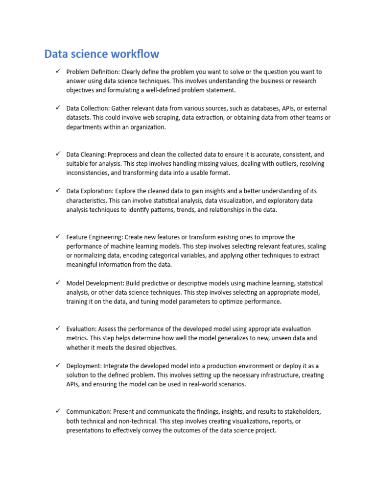 Data Science Workflow Download Free Pdf Data Analysis Data 
