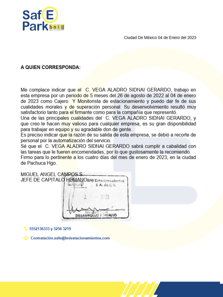 Safe Park Carta de Recomend | PDF | Negocios