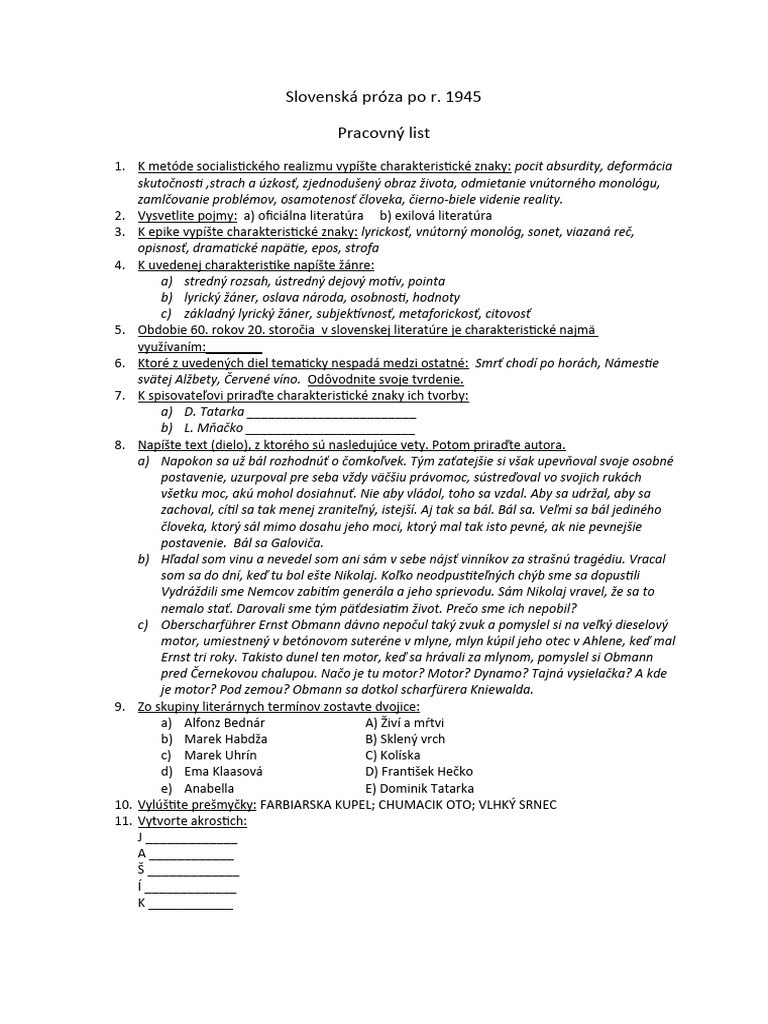 Slovenská próza po r. 1945 | PDF