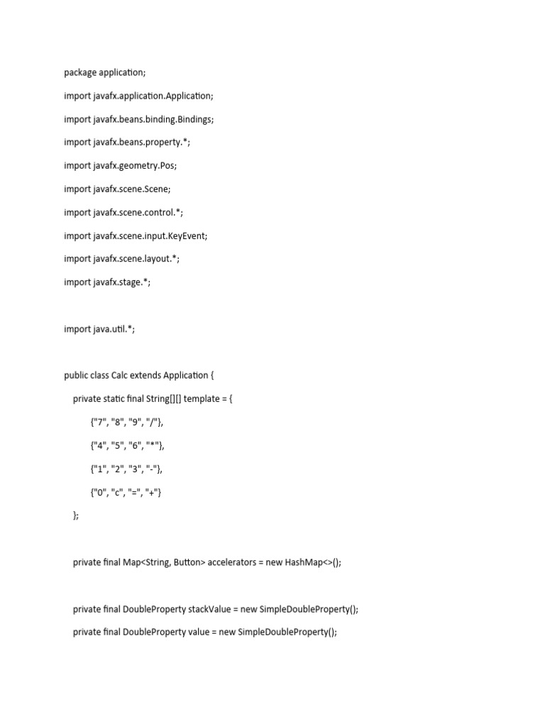 JavaFX Calculator | PDF | Object Oriented Programming | Computer ...