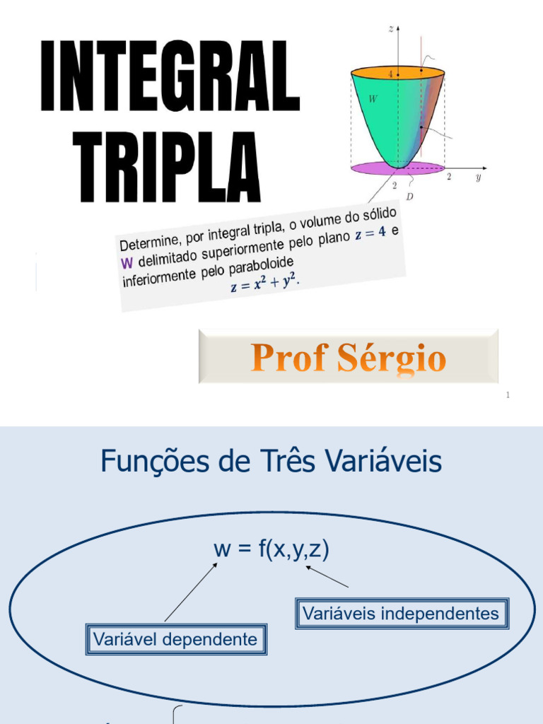 AULA INTEGRAL TRIPLA Aluno | PDF | Função (Matemática) | Relações ...