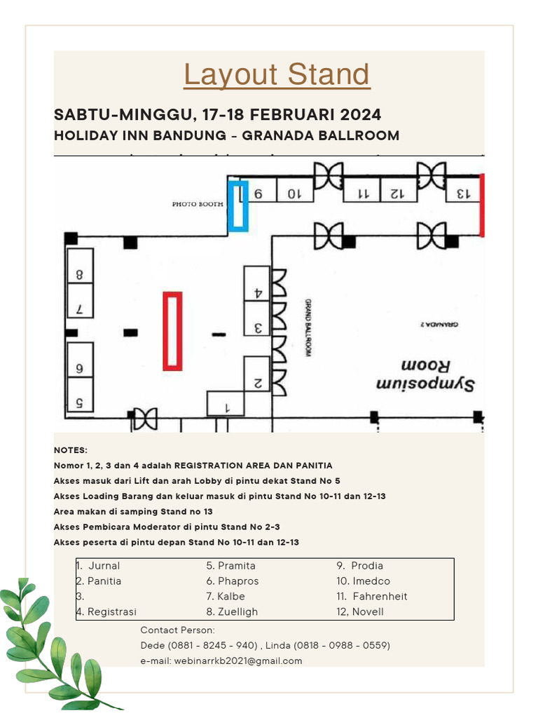 Peta Layout Stand Acara | PDF