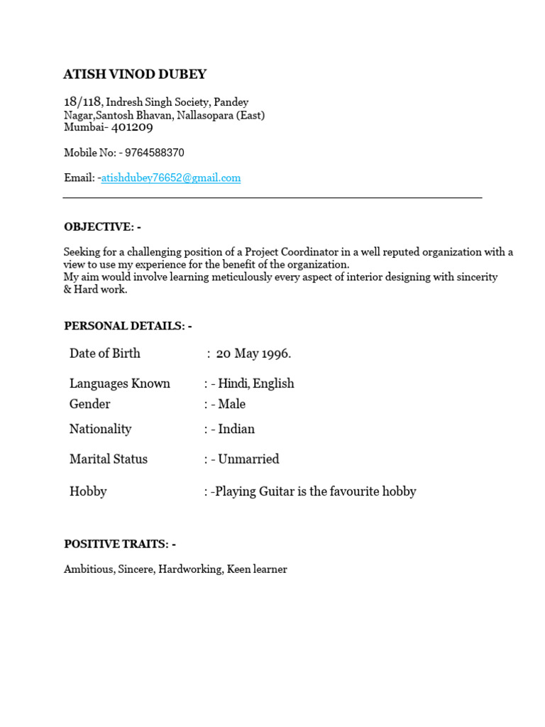 Atish Dubey Resume | PDF | Mumbai