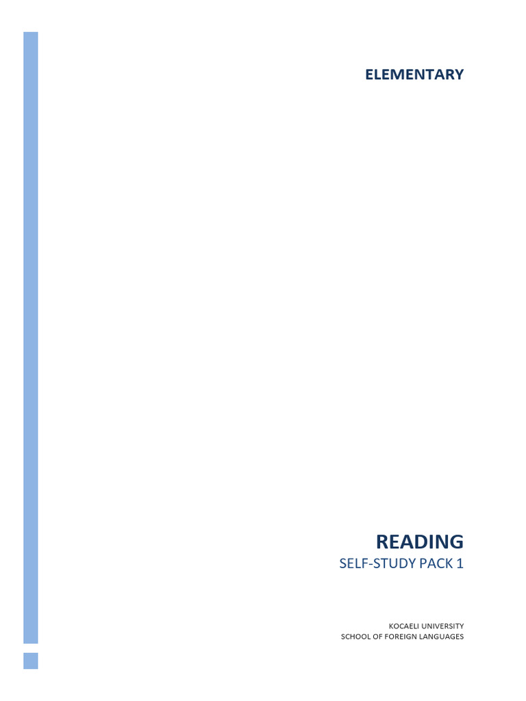 Reading Self - Study Pack 1 (A2) | PDF | Adverb