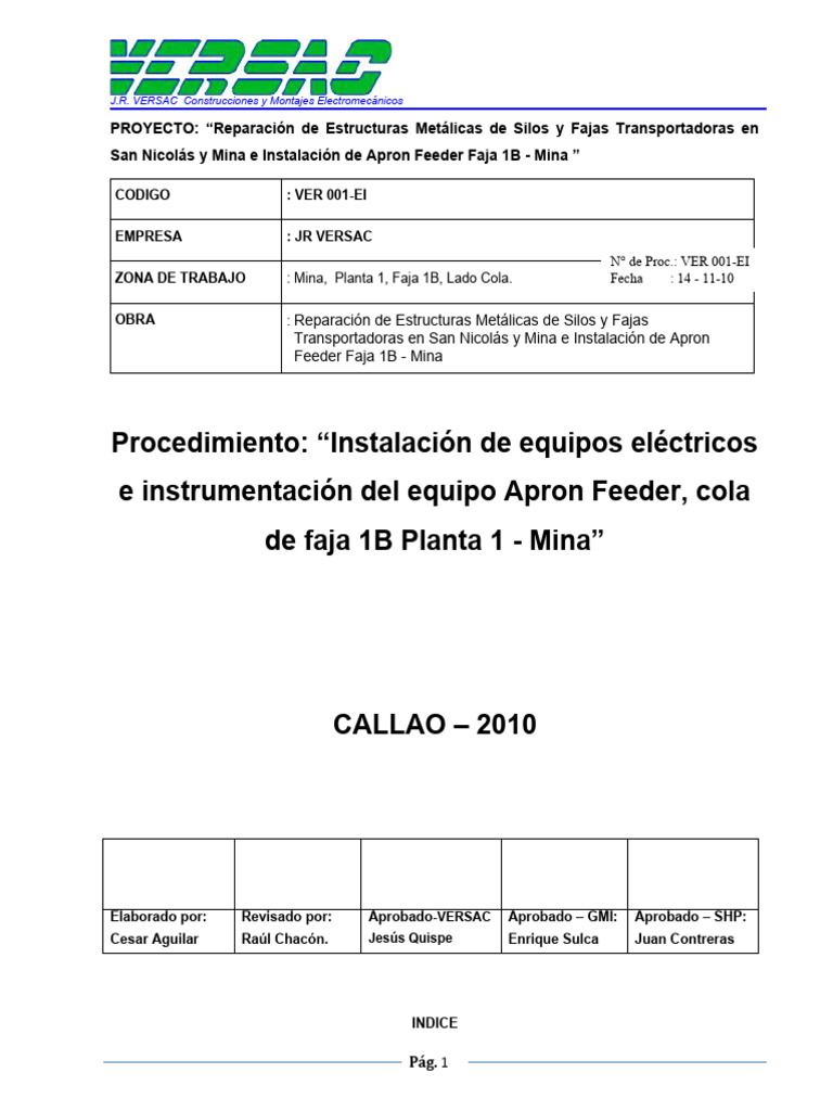 Instalación de Apron Feeder en Mina | PDF | Bienes manufacturados ...