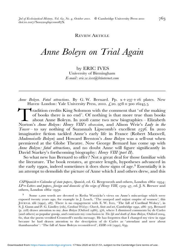 Anne - Boleyn - On - Trial - Again Ives | PDF | Protestantism ...