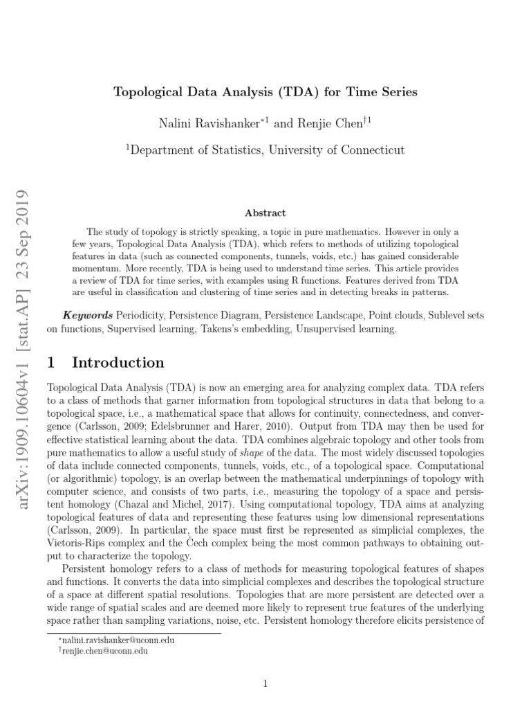 Tda For Timeseries | PDF | Applied Mathematics | Mathematical Structures