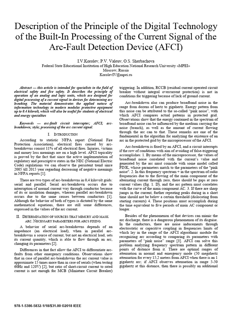 Description of The Principle of The Digital Technology of The Built-In Processing of The Current ...