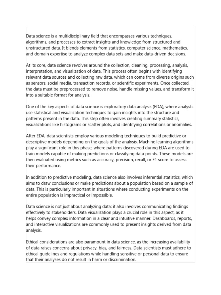 Data Science | PDF | Data Analysis | Data Science