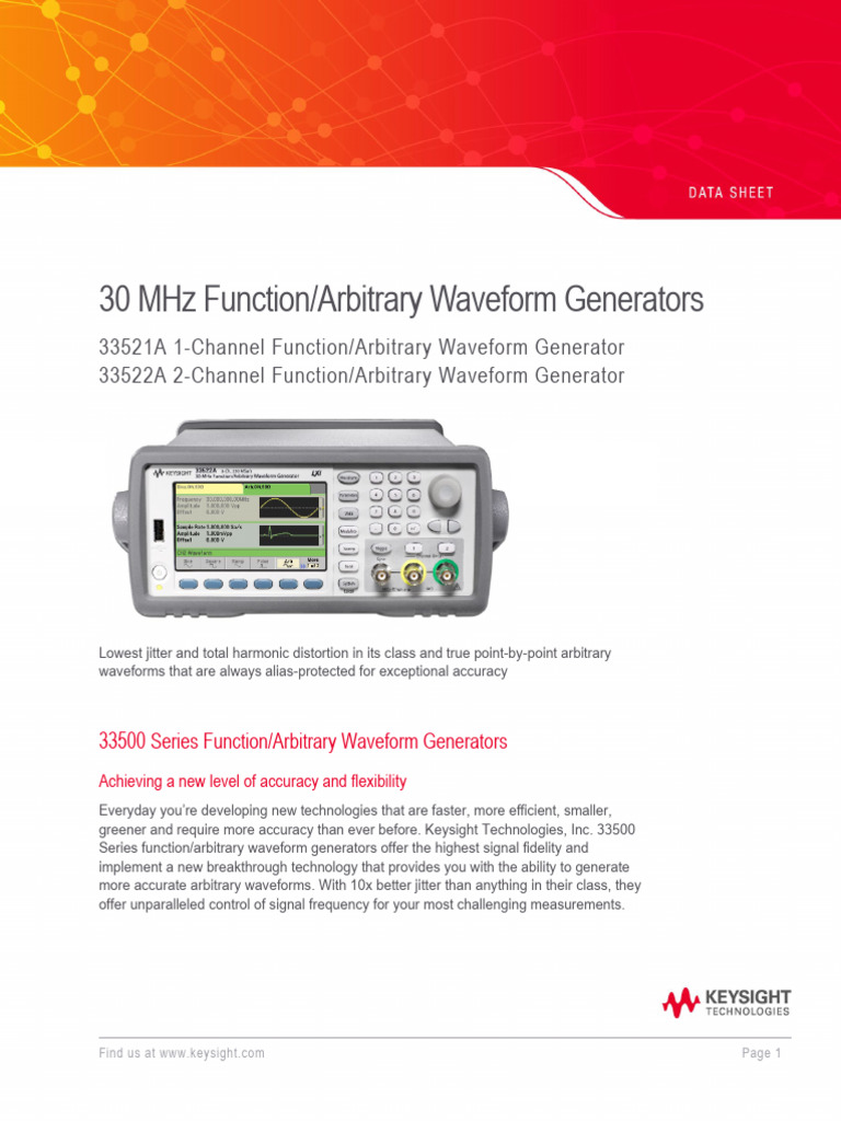 30 MHZ Function - Arbitrary Waveform Generators | PDF | Sampling (Signal Processing) | Computer ...