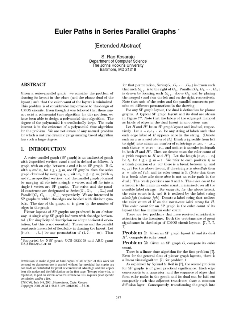 Kosaraju 2001 | PDF | Time Complexity | Theoretical Computer Science