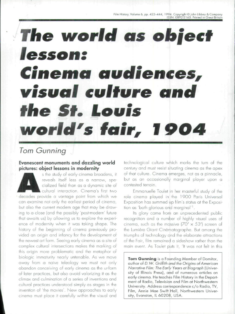 Tom Gunning | PDF | World's Fair
