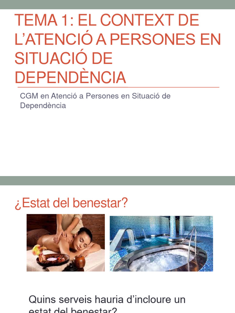 Tema 1, El Context de L'atenció A Persones en Situació de Dependència | PDF