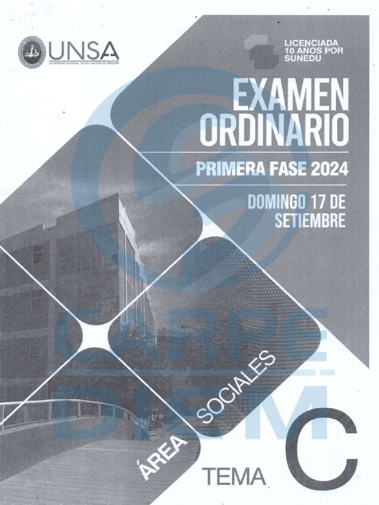Examen Ordinario I 2024 Unsa Sociales | PDF