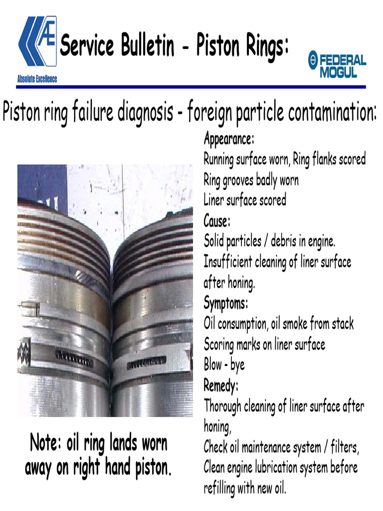 Piston Ring Failure Diagnosis | PDF | Piston | Lubricant