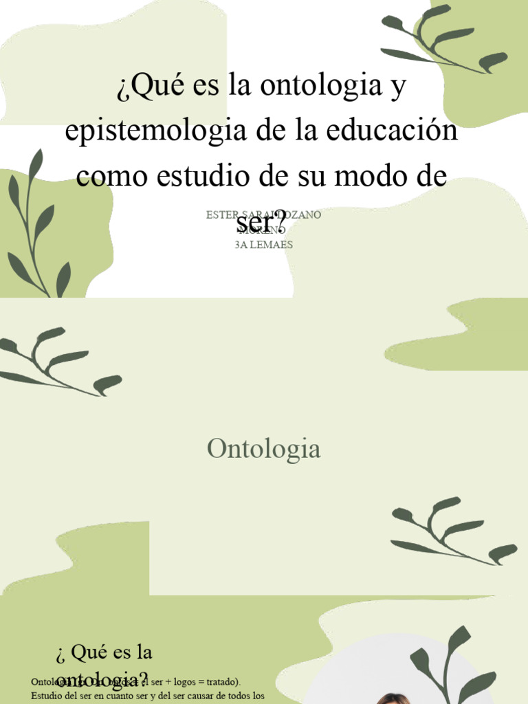 Epistemologia y Ontologia | PDF