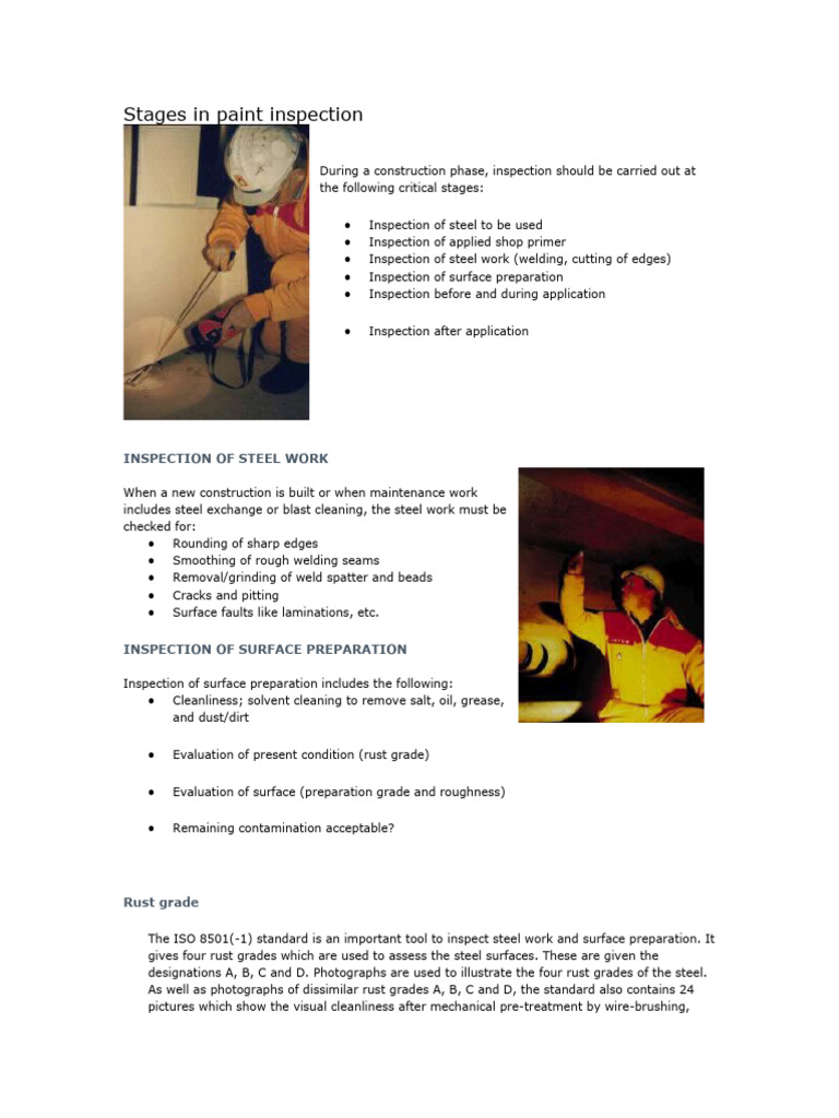 Paint Inspection Stages Guide | PDF | Humidity | Chemistry