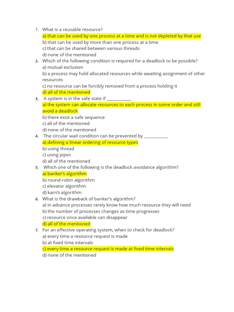Deadlock Pdf Process Computing Computer Science
