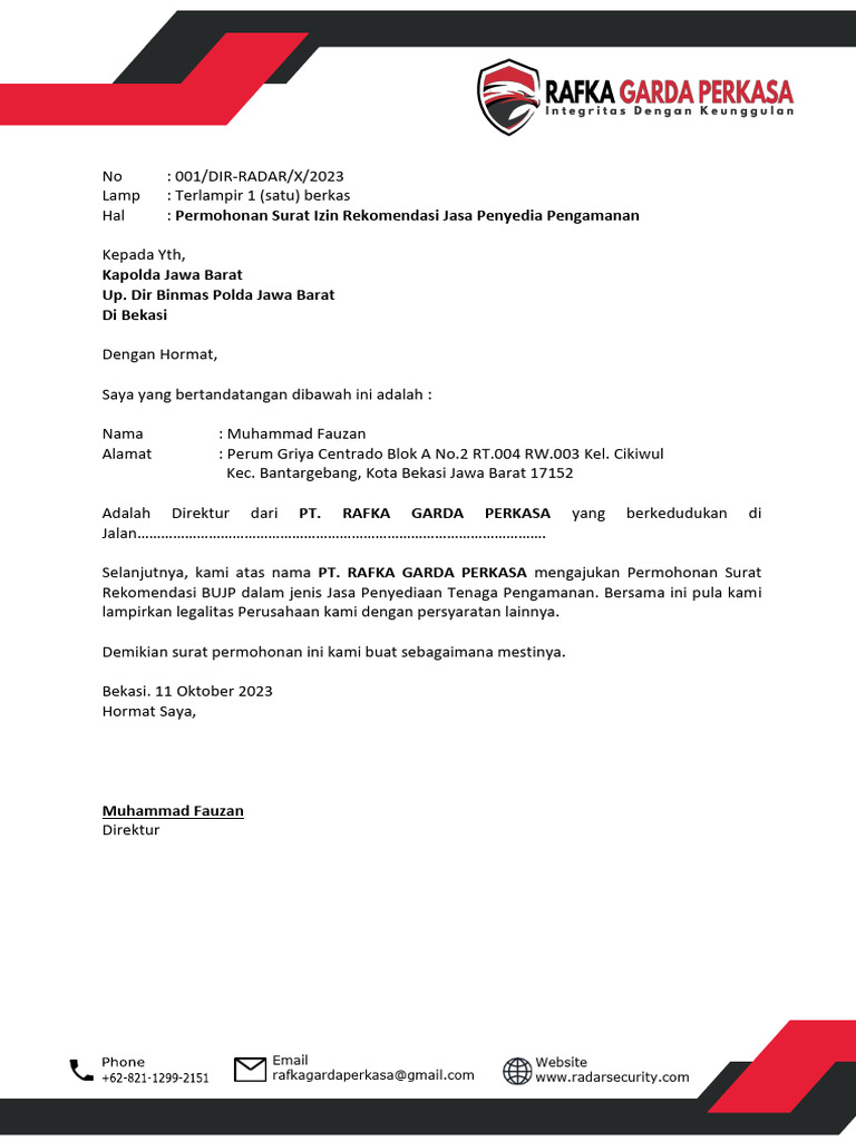 SURAT PERMOHONAN BUJP | PDF