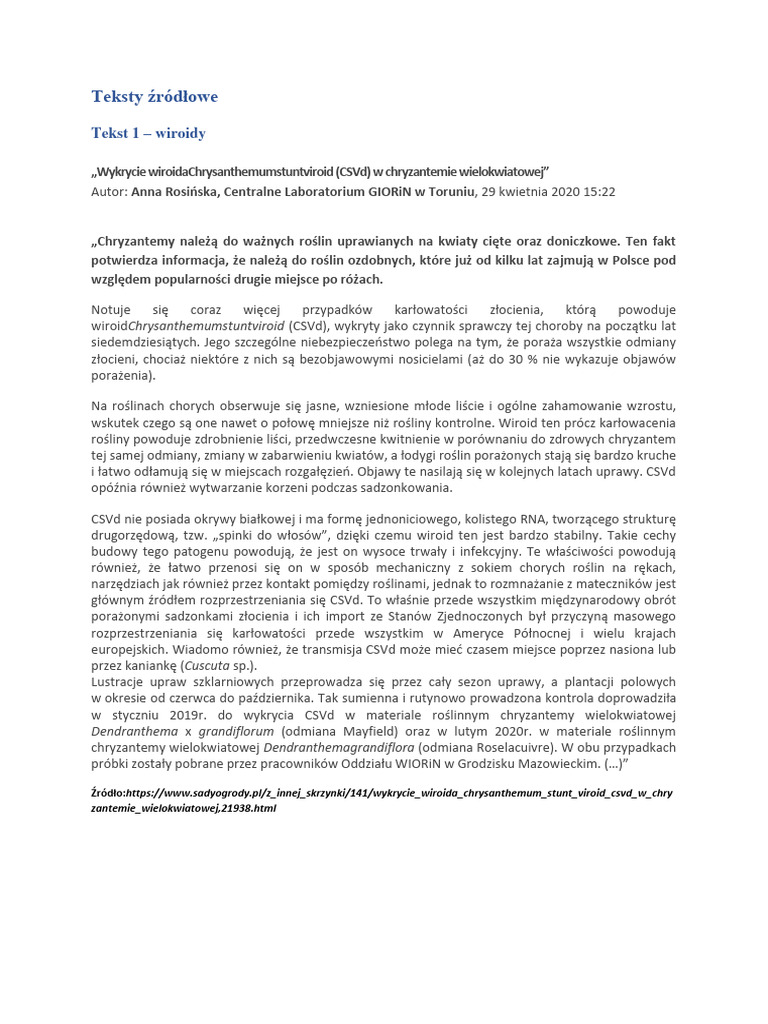 Wiroidy I Priony Teksty Zrodlowe | PDF