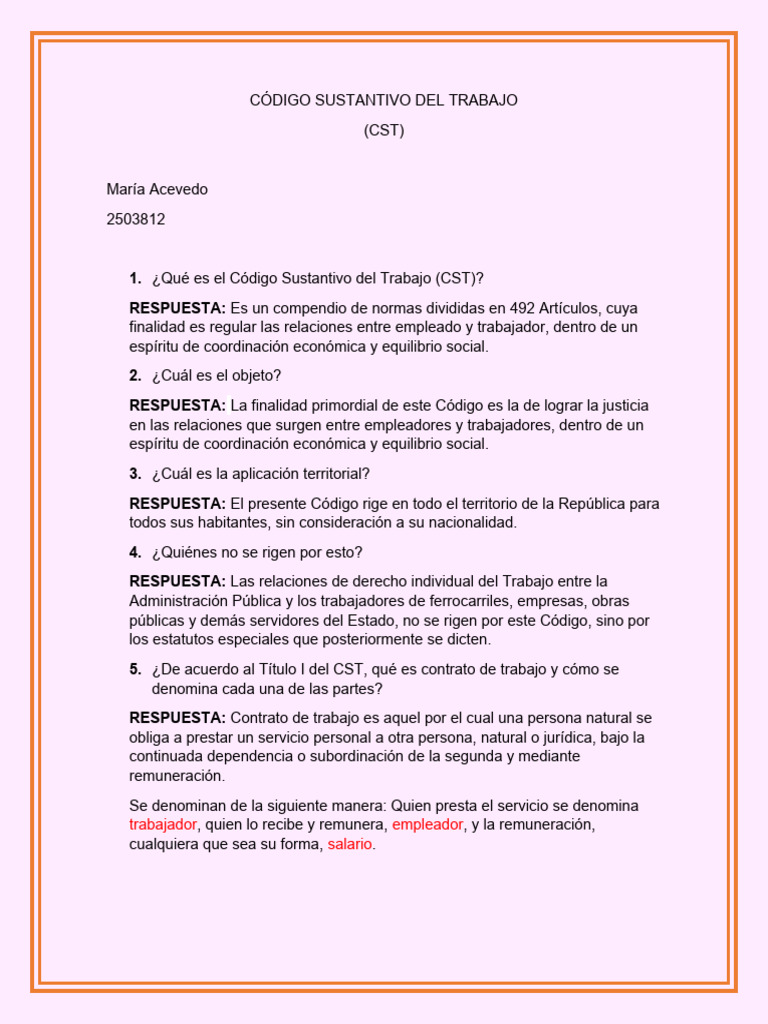 CST - Resp | PDF | Salario | Derecho laboral