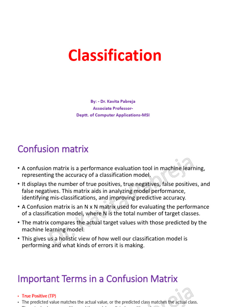 Lecture 2 Classifier Performance Metrics | PDF | Receiver Operating Characteristic | Sensitivity ...