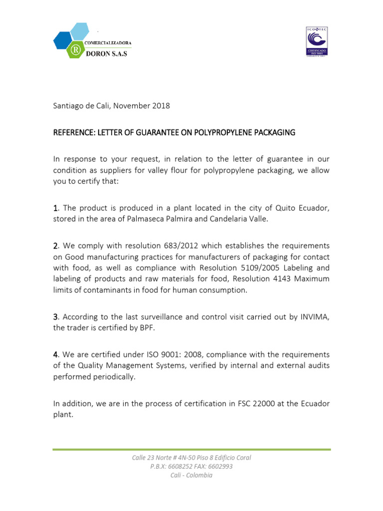 Quality Guarantee for Polypropylene Packaging | PDF | Packaging And ...