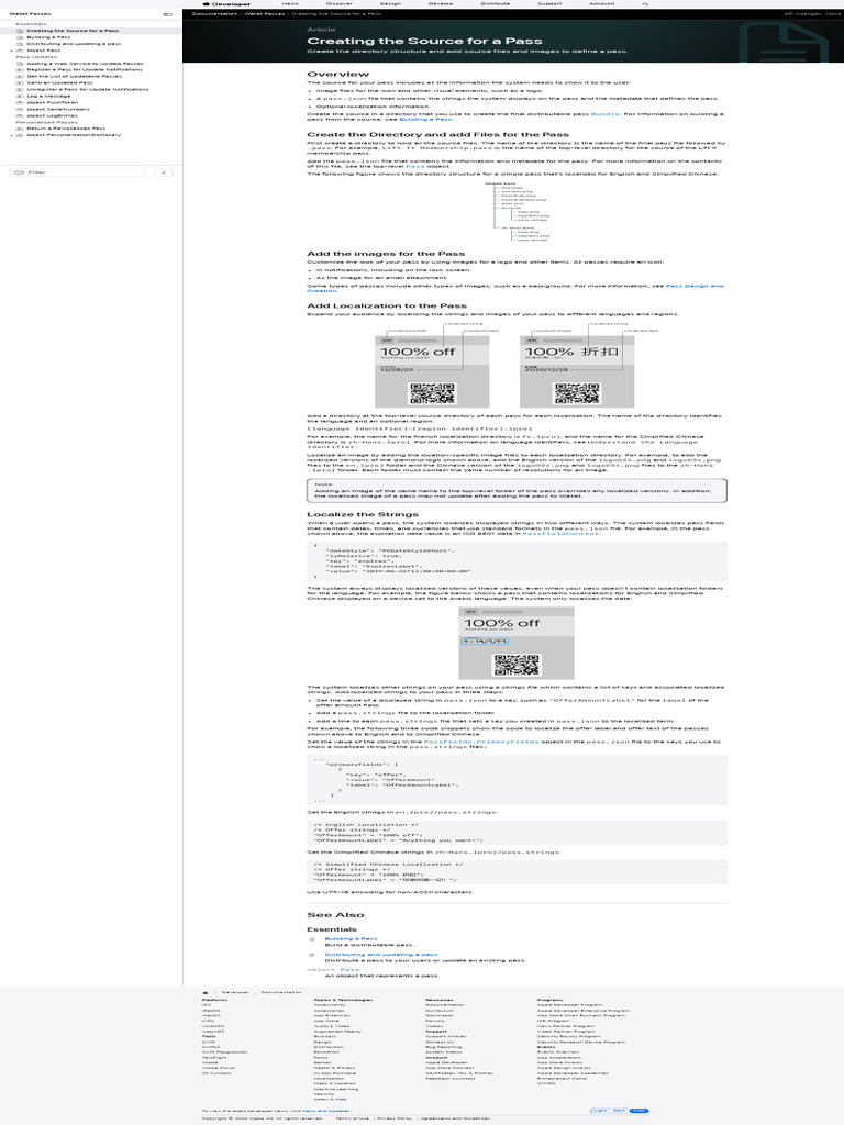 Creating The Source For A Pass Apple Developer Documentation Pdf Directory Computing