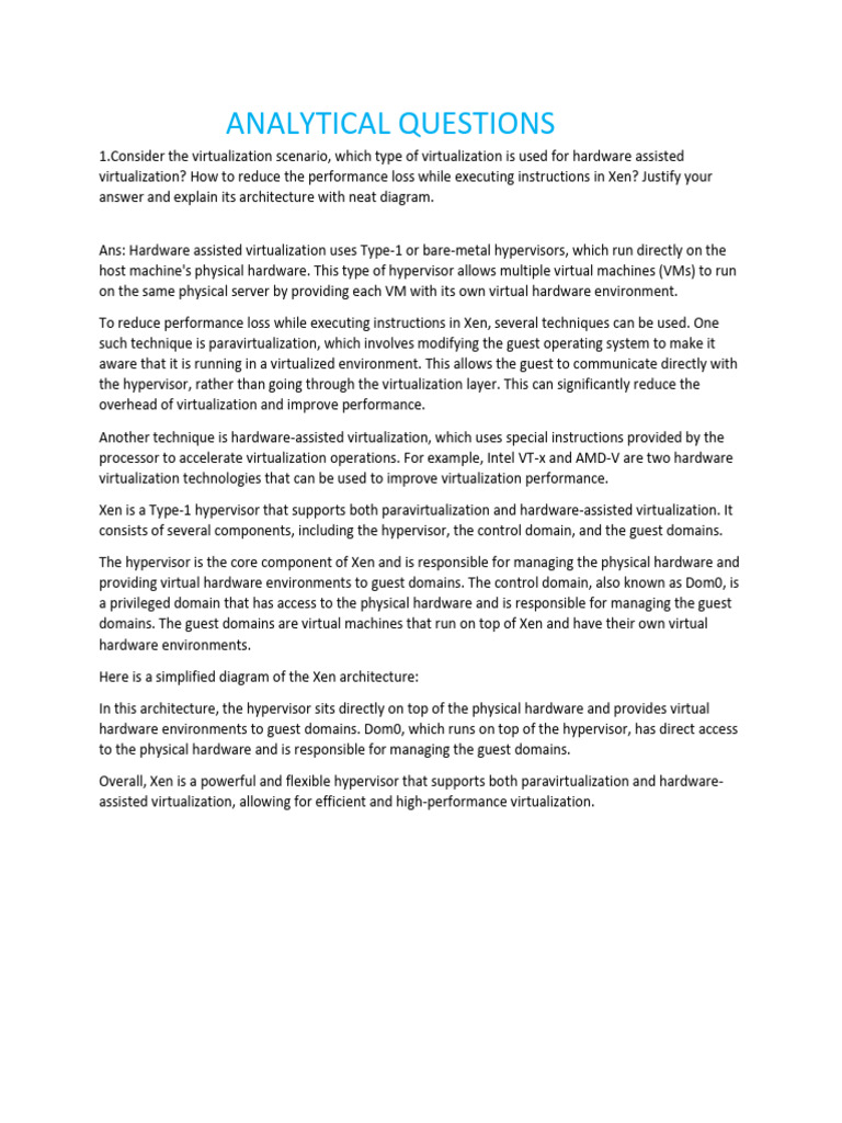 Analytical Questions (Unit-2) | Download Free PDF | Cloud Computing ...