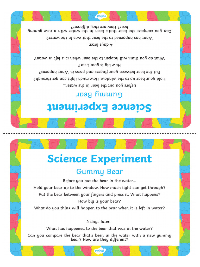 Science Experiment Prompt Card | PDF