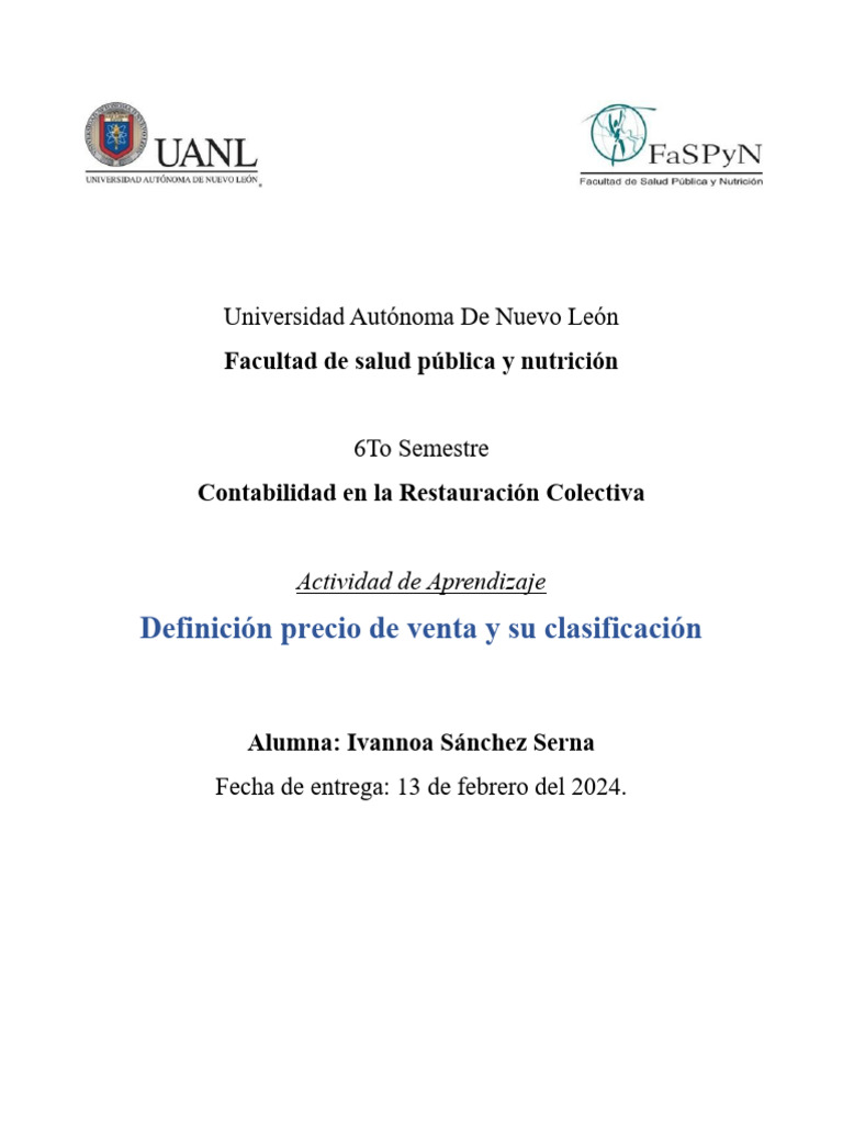Guía de Precios de Venta para Estudiantes | PDF | Al por menor | Precios